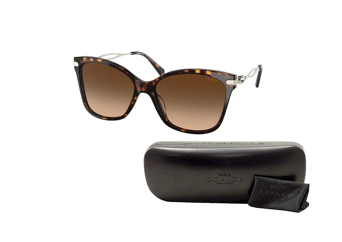 Coach HC8316 512074 58MM Dark Tortoise/Brown Gradient Butterfly Sunglasses for Women + BUNDLE With Designer iWear Eyewear Kit
