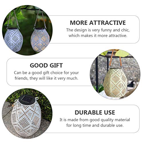 Outdoor Lantern Solar Lamp Solar Powered Patio Lights Courtyard Light Decorative Hanging Light Garden Landscape Light Lamp for Home House Outdoor Pendant Light