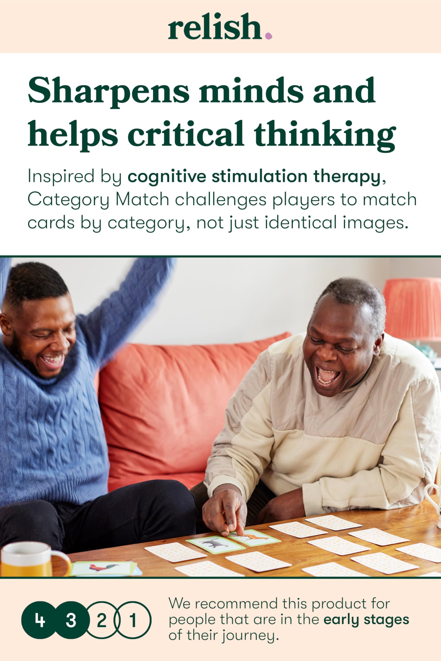 Relish Category Snap - Matching Card Game, Dementia Activities for Seniors, Alzheimer's Products