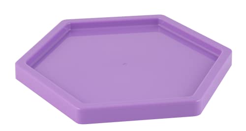 Decorative Tray Hexagonal Serving Dishes Platters for Serving Food Trays for Party Buffet (Lilac)