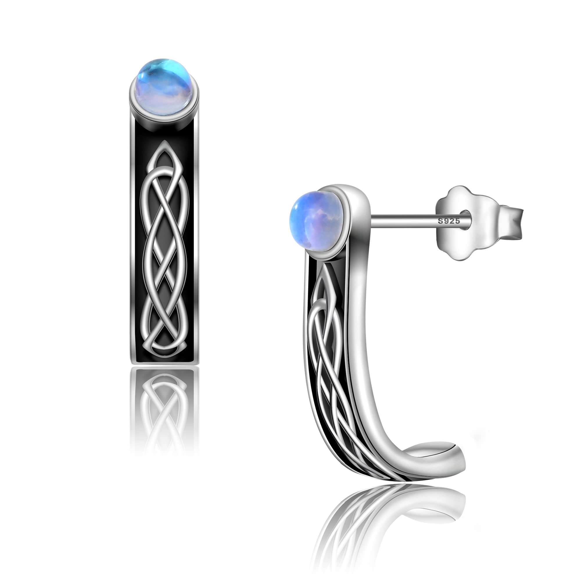 Chain Stud Earrings 925 Sterling Silver Tiny Ball Pierced Chain Earrings for Women CZ Chain Earrings