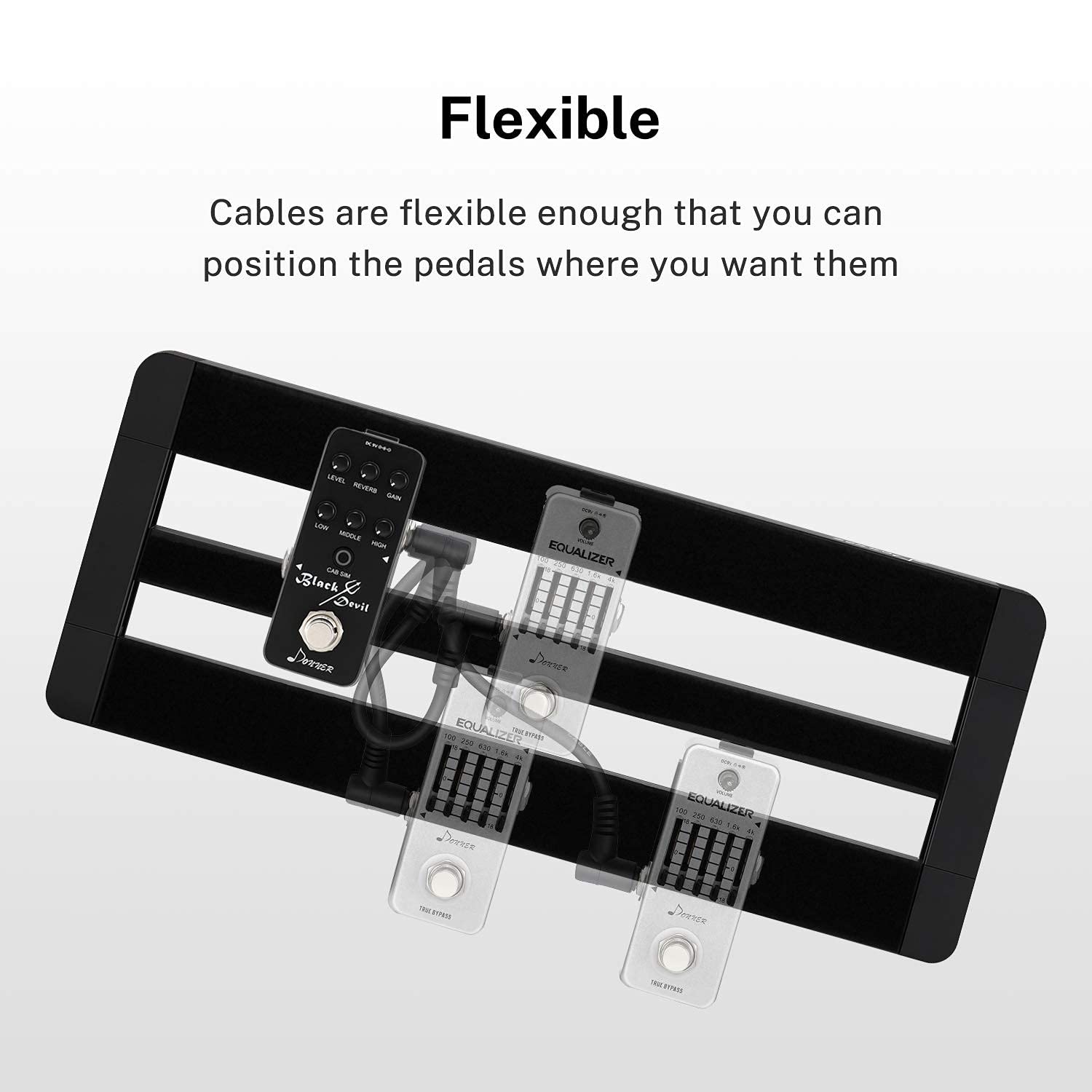 Donner Delay Pedal & 6 Inch Guitar Patch Cable Guitar Effect Pedal Cables Black 6 Pack