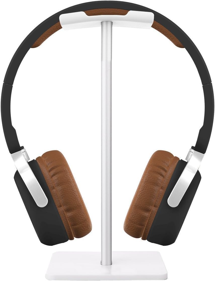 YouCut Headphone Stand, Universal Aluminum Holder Showing Display Hanger for HyperX Cloud II Gaming Headset, Microsoft Xbox One Chat, Turtle Beach Recon, Sony Headset 2.0 and More (White)