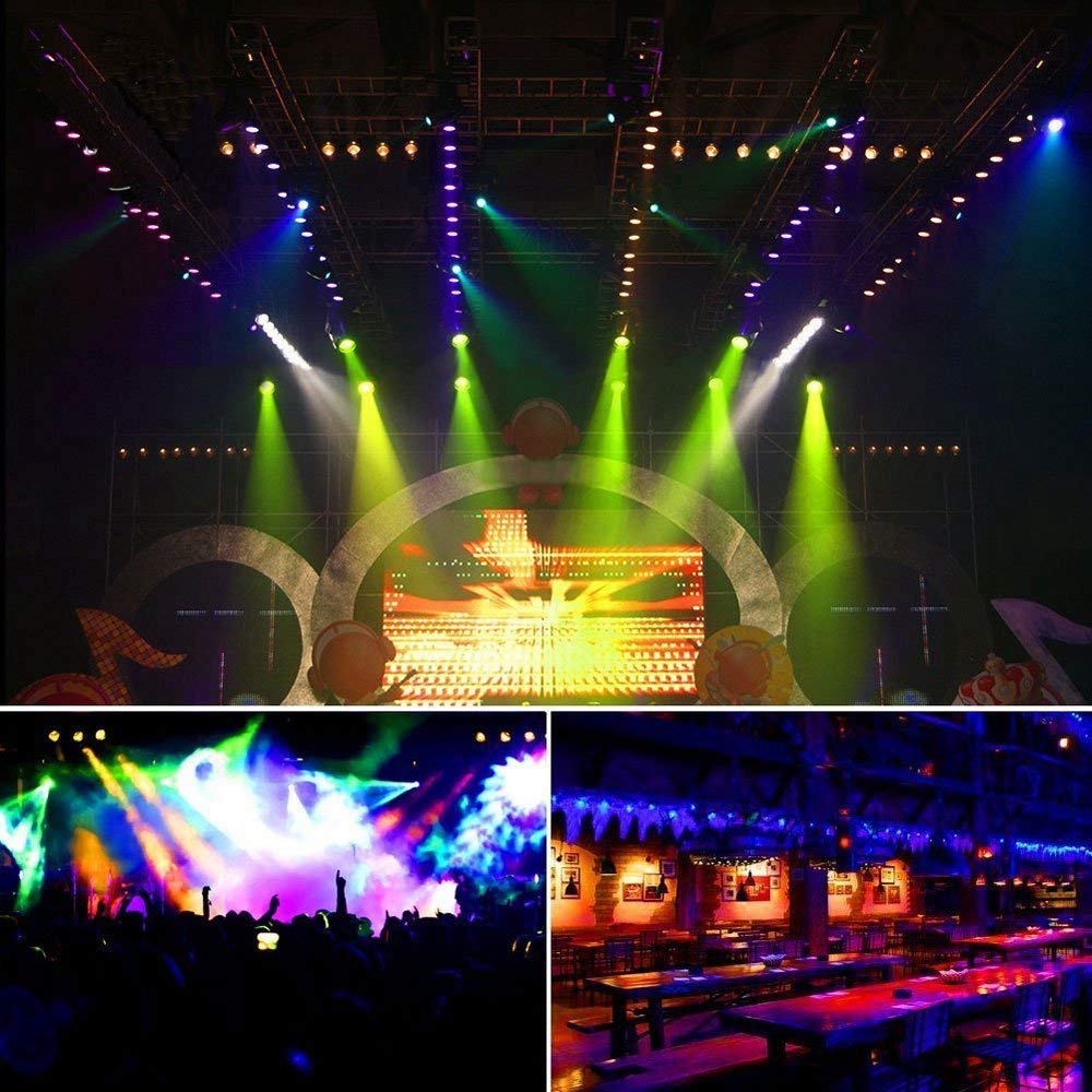 Par Lighting for Stage, 36x1W LED RGB 7 Channel with Remote for DJ KTV Disco Party (1 PC)