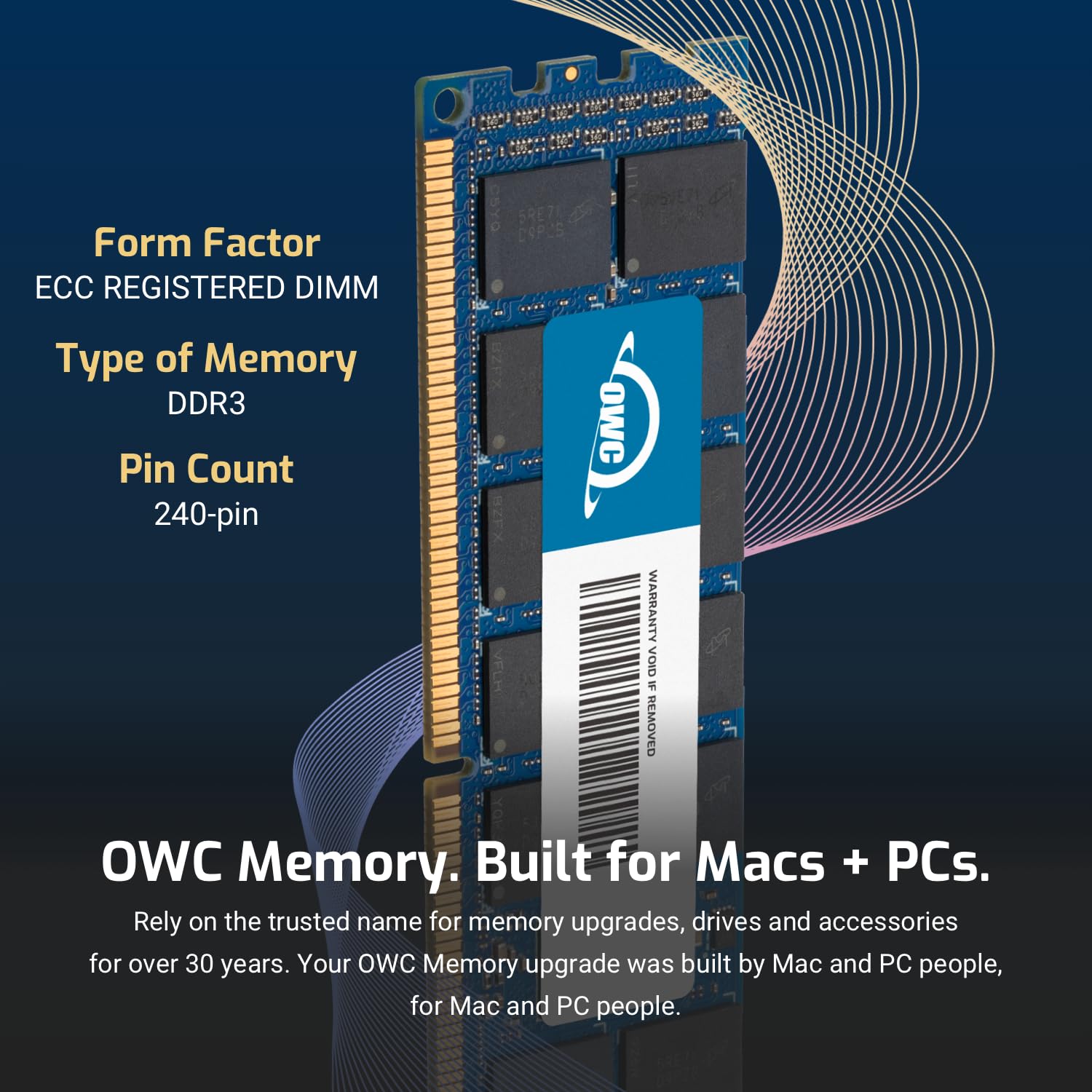 OWC 128GB (4x32GB) DDR3 ECC Registered CL9 PC3-10600 1333MHz SDRAM Memory RAM Upgrade Module Compatible with All 2013 Mac Pro 6,1 Models (OWC1333D3Z3M128)