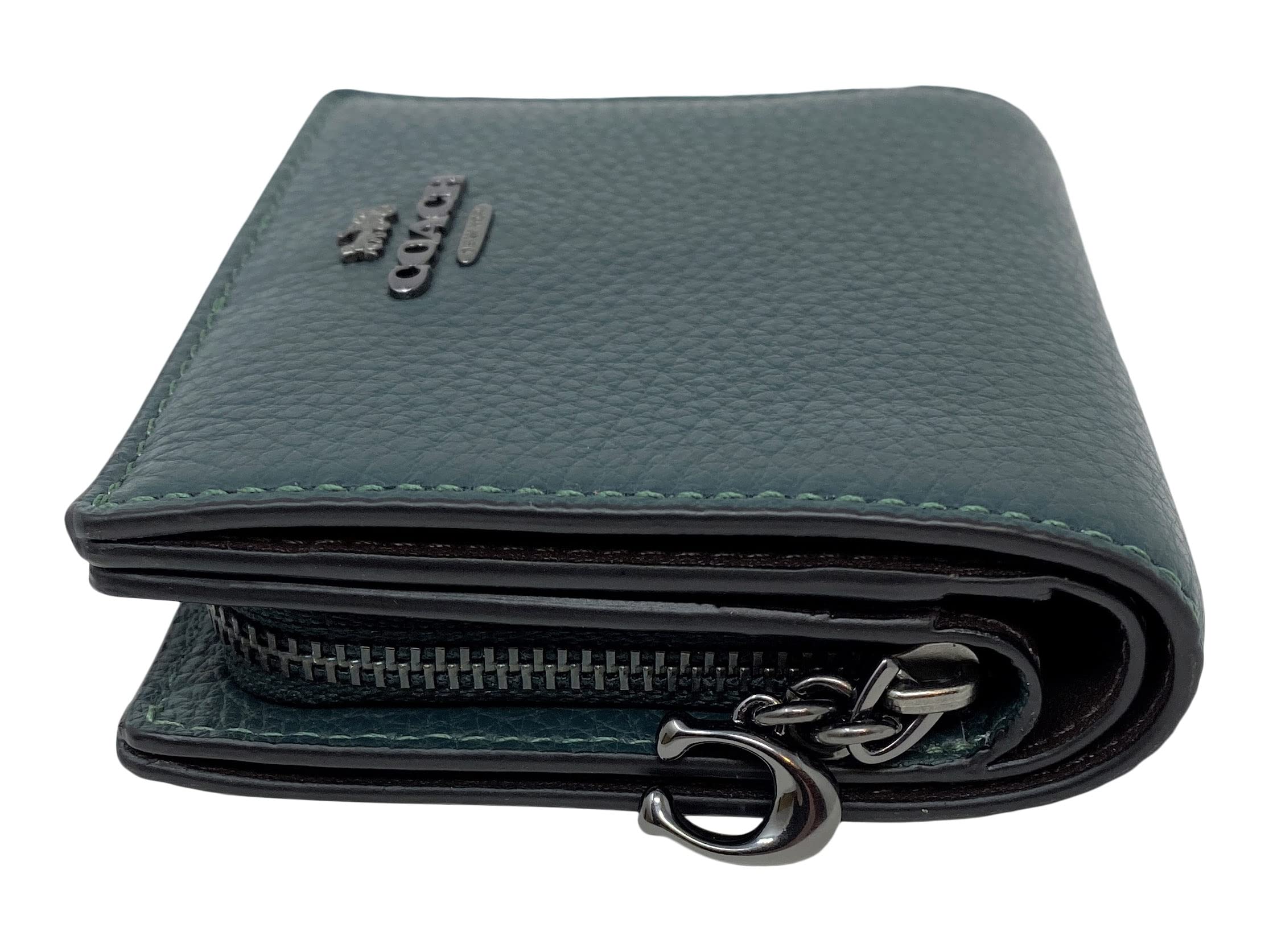 Coach Pebble Leather Snap Wallet Forest Style No. C2862