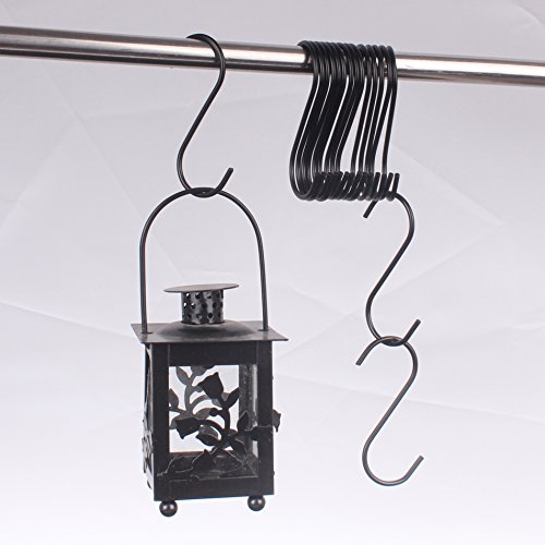 WARMBUY 30 Pack Black S Hooks Utility Hooks for Hanging Kitchen Pans Pots, Closet Clothes, Plants Bags Towels