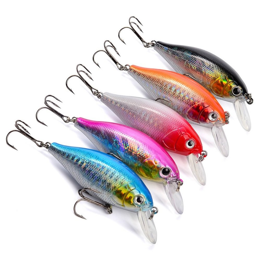 Braceus 7cm Trolling Fishing Lures Artificial Underwater Bionic Fish Tackle Crank Bait 5#