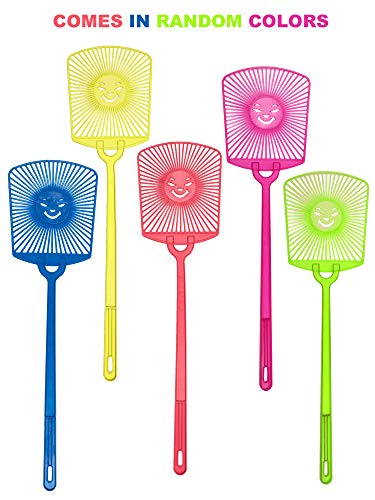 FRASTO Rubber Fly Swatter - Fly Swatter Plastic - Fly Swatter Heavy Duty - Fly Swatter Long Handle Fly Swatter Pack of 3 - Fly Swatters Bulk
