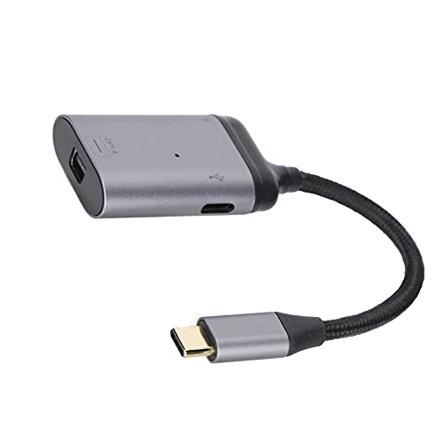 DAUERHAFT TypeC to PD Adapter, 4K Multifunctional TypeC Adapter USB2.0 DP1.4 Standard Port for Windows/Android/OS X