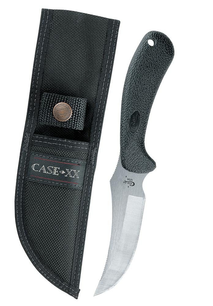 CASE KNIVES: Lightweight Synthetic Black Ridgeback Hunter Knife with Ballistic Nylon Sheath - Model #: 00362