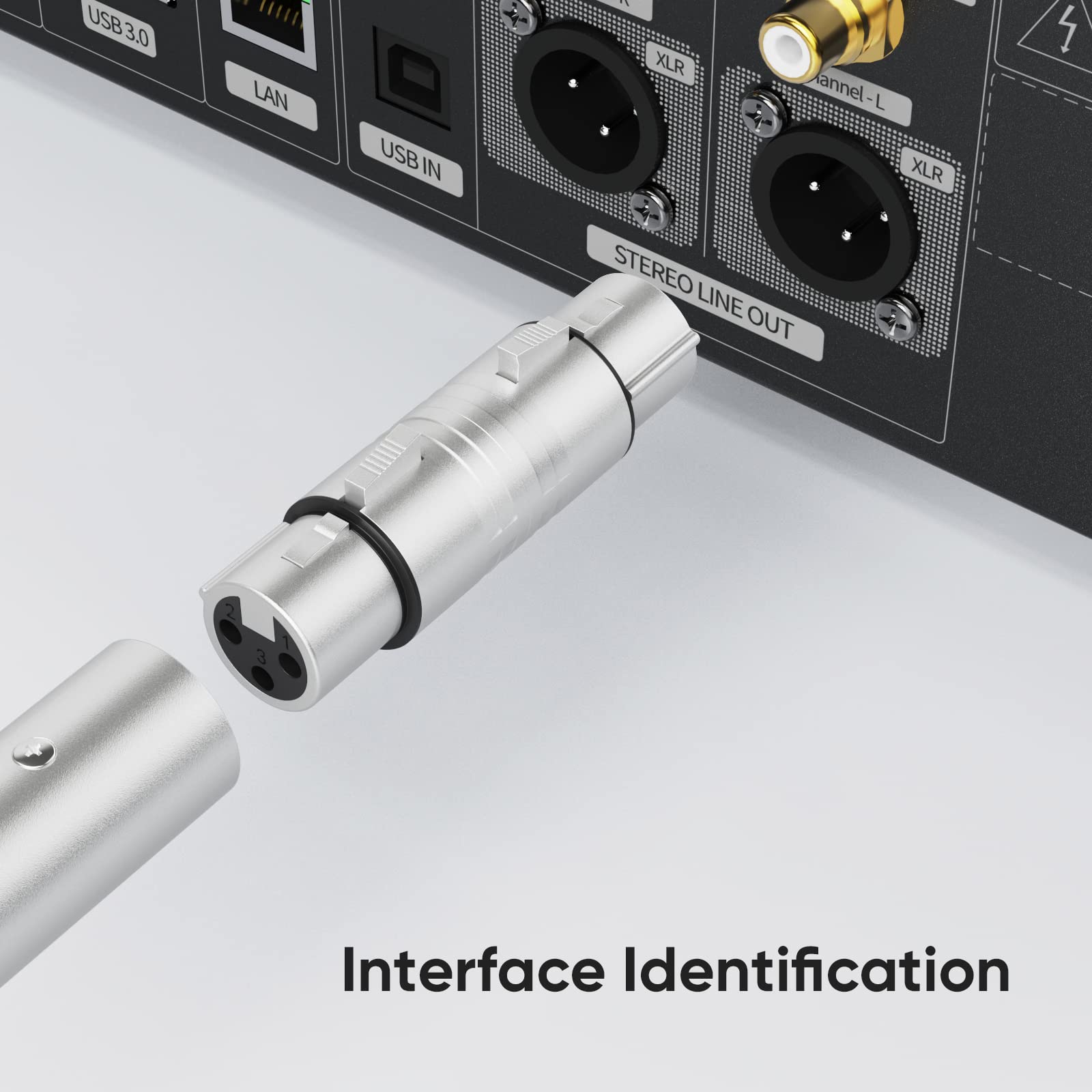 CableCreation [2-Pair XLR Male to Male & XLR Female to Female 3PIN Adapter Connector Compatible with Microphone,Mixer,Silver