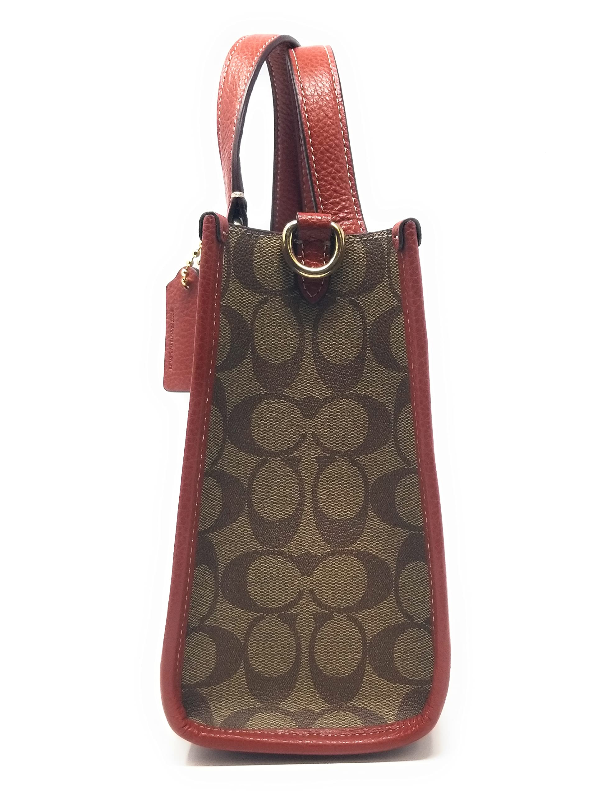 COACH Women's Dempsey Tote 22 (Signature Canvas - Peanuts Motif - Khaki - Redwood Multi)