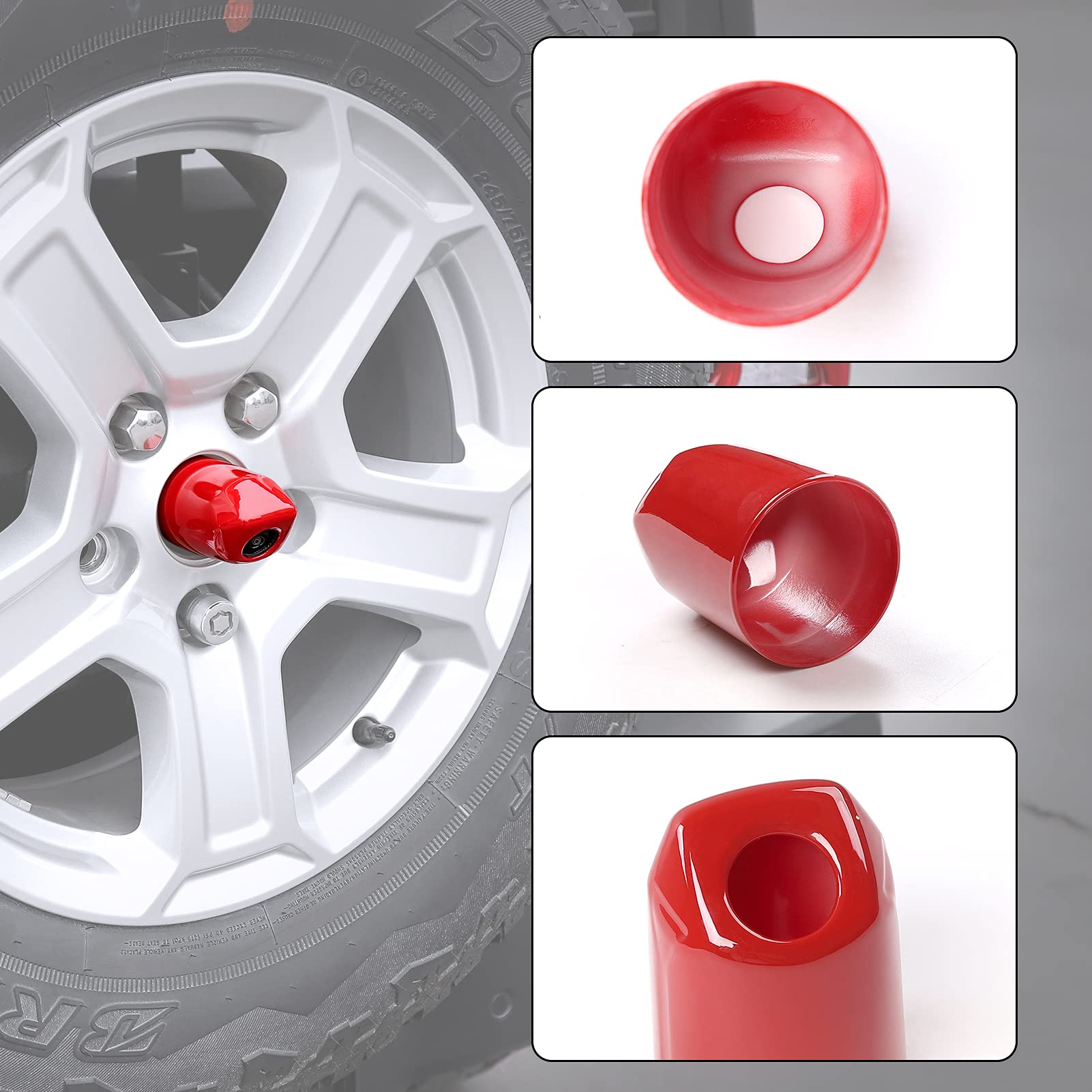 Car Rear Camera Decoration Cover Bezel Trim for Jeep Wrangler JL JLU 2018-2021 (Red)