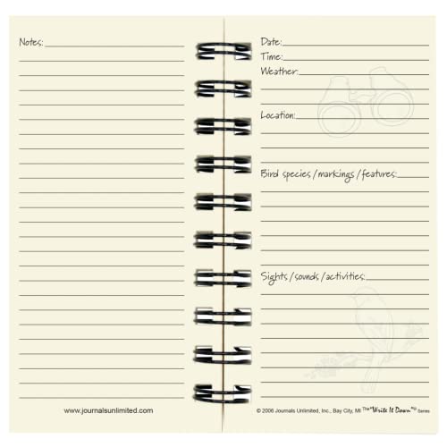 Write it Down Journals Unlimited Series Guided Journal, Bird Watching, My Bird Journal, Mini-Size 3”x5.5”, with a Kraft Hard Cover, Made of Recycled Materials