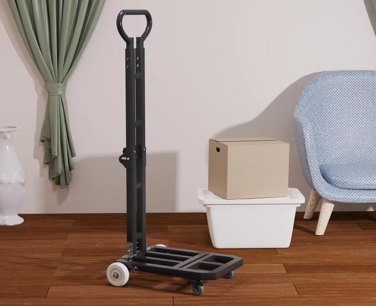 Davcreator Hand Push Truck with Wheels for Moving Furniture Shopping Cart 100LBS Load Capacity
