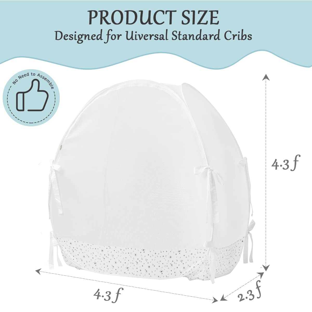 De-LOVELY Crib Pop Up Tent, Baby Tent for Crib,Baby Mesh Cover Net,Crib Net to Keep Baby in