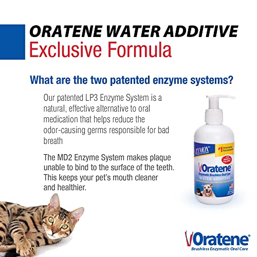 Pet King Brands ZYMOX Oratene Enzymatic Brushless Oral Care Water Additive, 8oz