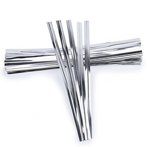 Easytle 500 Pcs Metallic Twist Ties 5" Sliver Twist Ties for Bags Foil Twist Ties Bread Ties Plastic Cable Ties Candy Ties Twist Tie Bag Ties for Bread Bags Gift Bags Wrapping Cello Bags Treat Bags