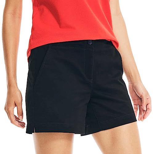 Nautica Womens Mid-Rise Cotton Shorts, Summer 5 Black