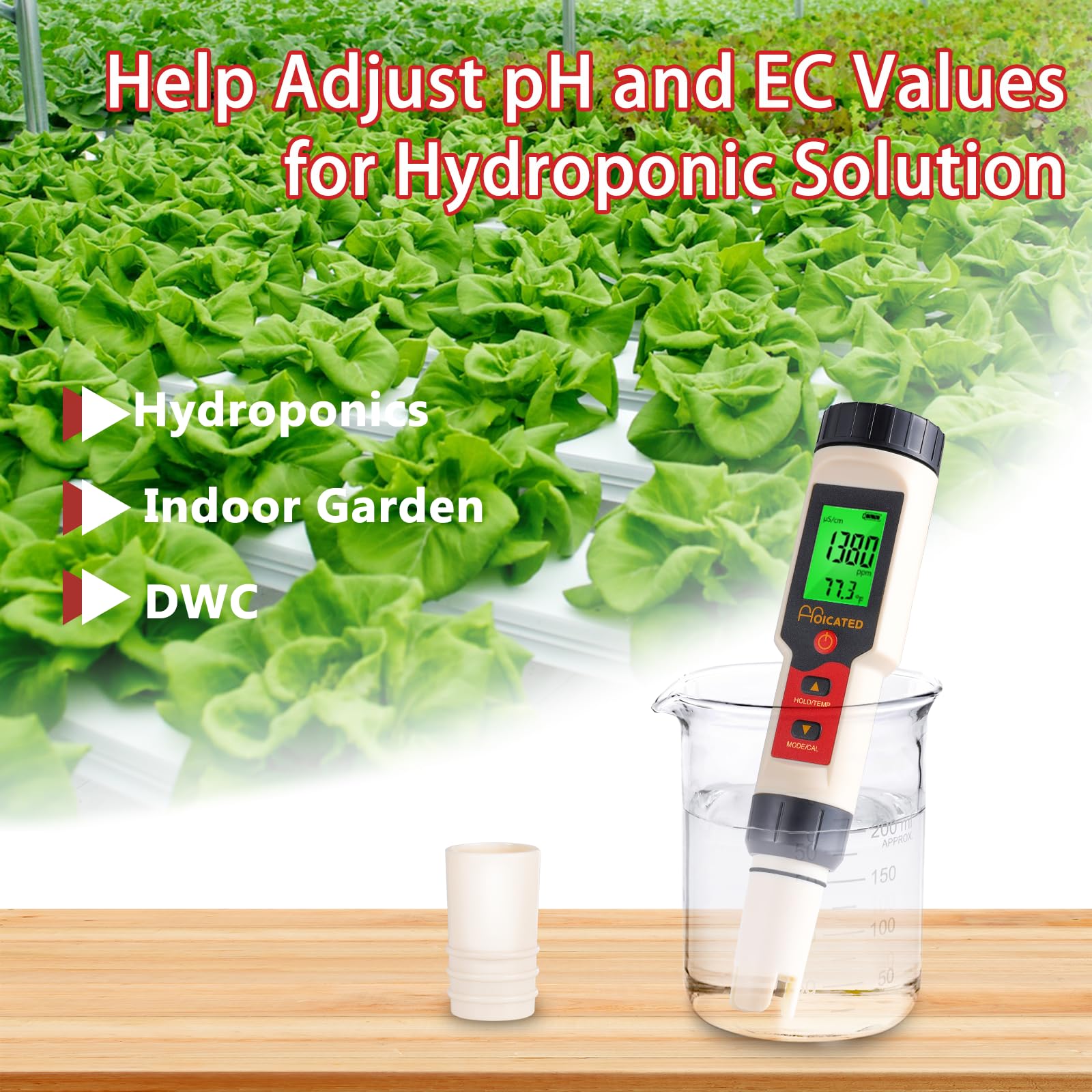 Digital Salinity and pH Tester for Saltwater Pool, HOICATED 5 in 1 pH Salt TDS EC Temp Meter for Swimming Pool Water, Accurate Salt Tester for Saltwater Aquariums, PPM and EC Meter for Hydroponics