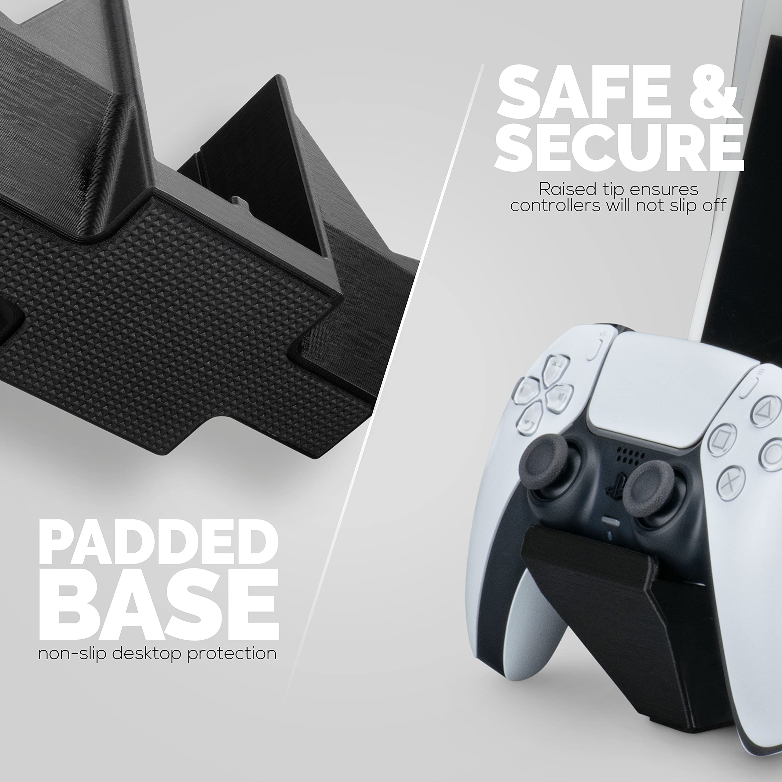 BRAINWAVZ Dual Game Controller & Tablet Phone Desktop Holder - Universal Design for most Gamepads & Tablet, Reduce Clutter & Stay Organized, UGDS-02