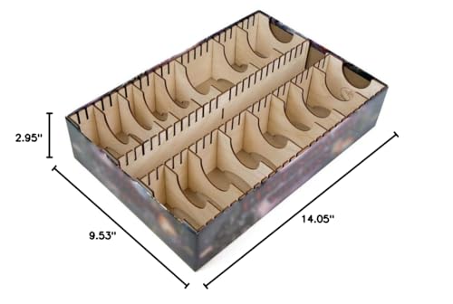 The Broken Token Board Game Organizer - Legendary Villains Compatible Wood Storage Box with Multiple Dividers