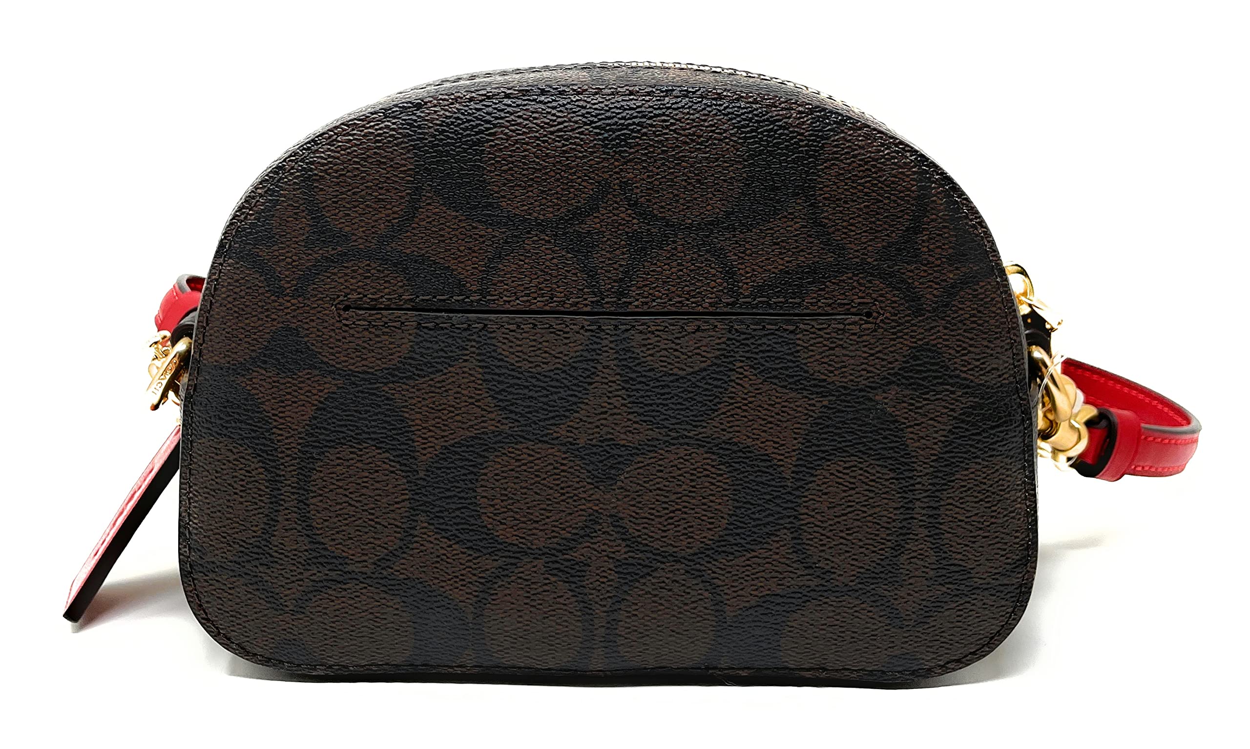 Coach Womens Mini Serena Crossbody Bag (IM/Brown 1941 Red - Signature Print)
