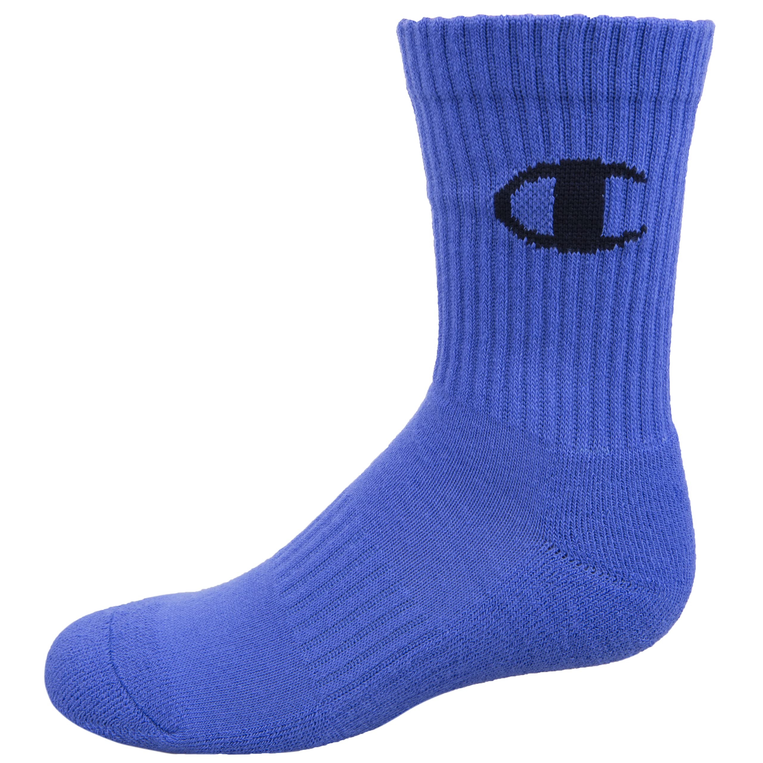 Champion unisex child Kids' Multipacks Socks, Crew Multi Script - Dark Blue, 9 7 US