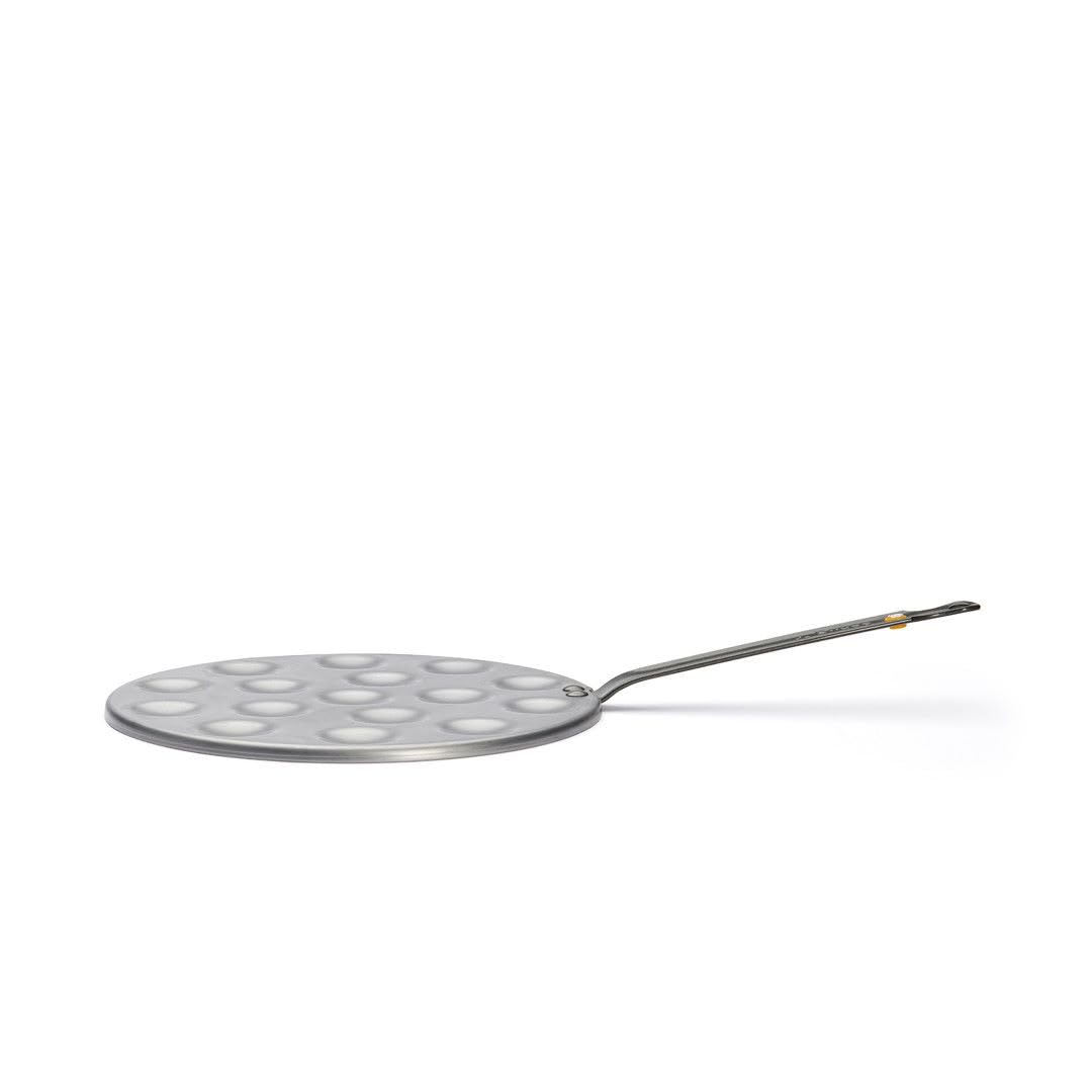 de Buyer MINERAL B Carbon Steel Aebleskiver & Poffertjes Pan - Ideal for Mini Pancakes - Naturally Nonstick - Made in France