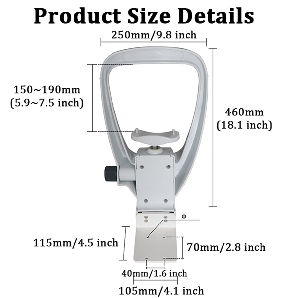 CFDZCP Optometry Lifting Chin Bracket Front Headrest Chin Ophthalmic Automatic Refractometer Support , Lifting Distance 40Mm,Durable and Rust-Proof Material, for Optical Shops Optometry Training
