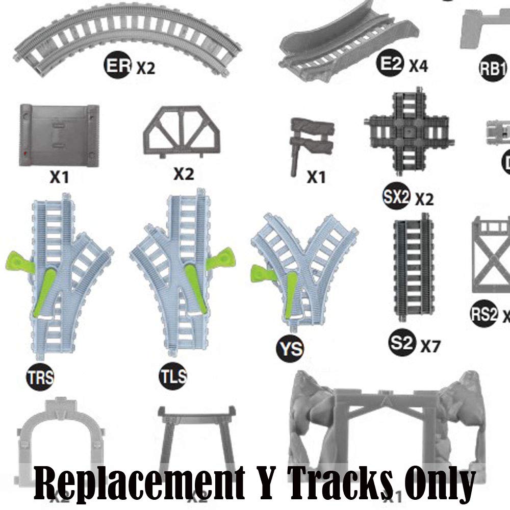 Replacement Parts for Thomas The Train - GBN45 ~ Thomas & Friends Trackmaster Percy 6 - in - 1 Set ~ Replacement Y Tracks ~ 2 TRS Tracks, 2 TLS Tracks and 2 YS Tracks ~ Blue and Green