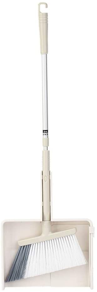 DEPILA NLIAN and Dustpan Set, Self-Cleaning Bristles Adjustable Card Board 47.5-69cm Adjustable Telescopic Pole Ideal for Home Kitchen Office Use dustpan set