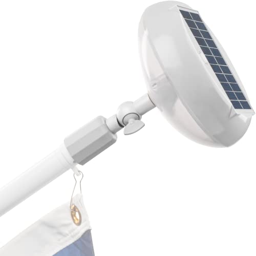 Deneve - Dot Solar Flag Pole Light - for 6ft Wall Mounted Spinning Pole - Flag Pole Light Solar Powered to Show Respect & Patriotism - RV Flag Pole LED Light…