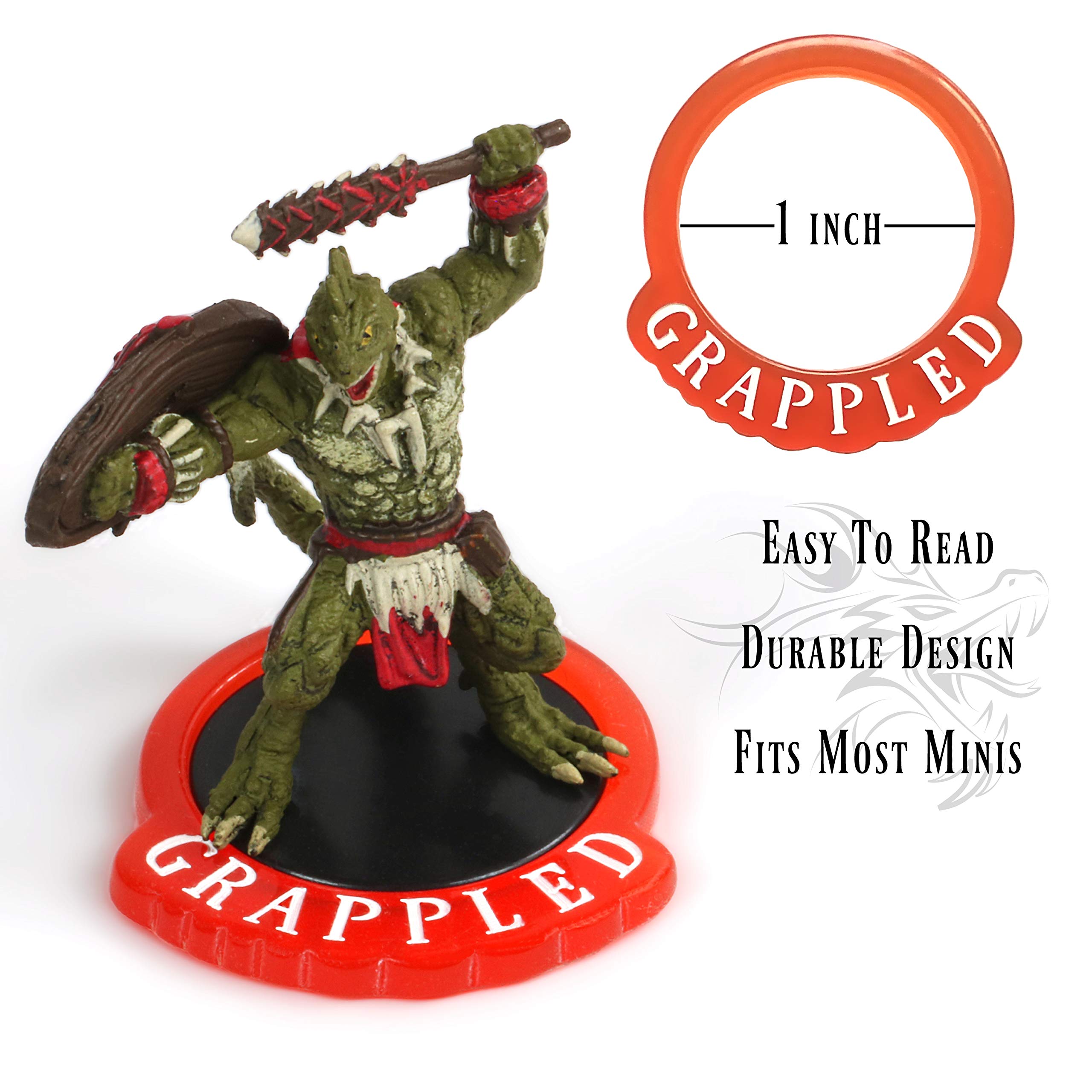 Chill Approach D&D Acrylic Condition Rings - D&D Condition Markers with Storage Case for Dungeons & Dragons, Pathfinder, and Other Tabletop RPG Miniatures, 64 Piece Set