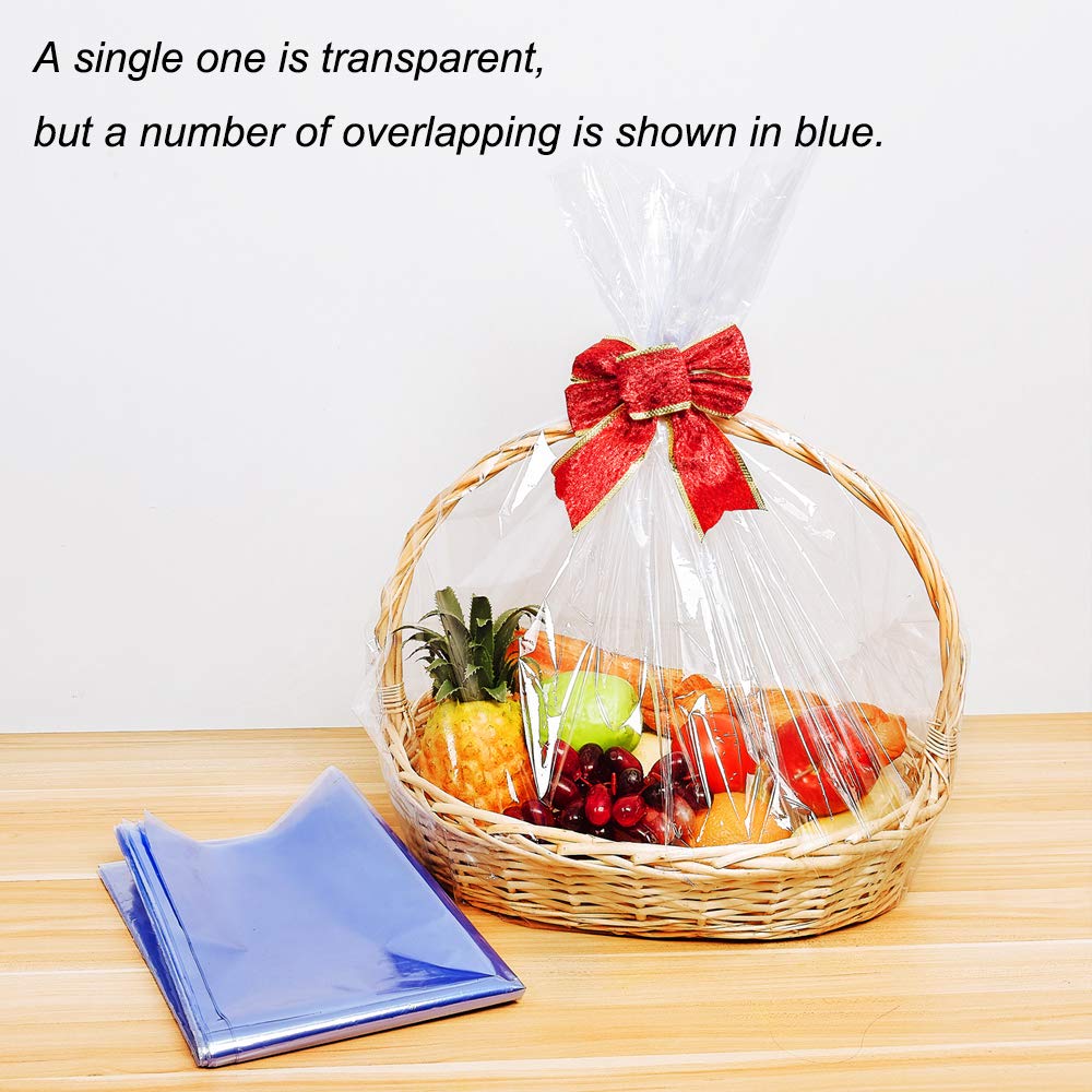 LazyMe Extra Large Jumbo Shrink Wrap Bags Cellophane Bags for Gift Baskets - 37x45 Inch Christmas Basket Bags (10 pcs, XXL)