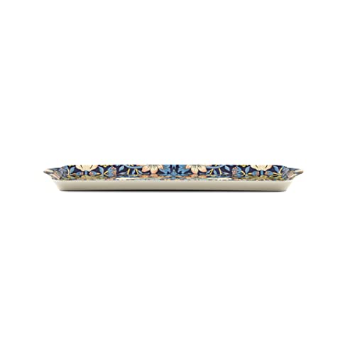 Pimpernel Morris & Co Strawberry Thief Blue Collection Sandwich Tray | Serving Platter | Crudité and Appetizer Tray for Indoor and Outdoor use, Made of Melamine, Measures 15.1" x 6.5", Dishwasher Safe