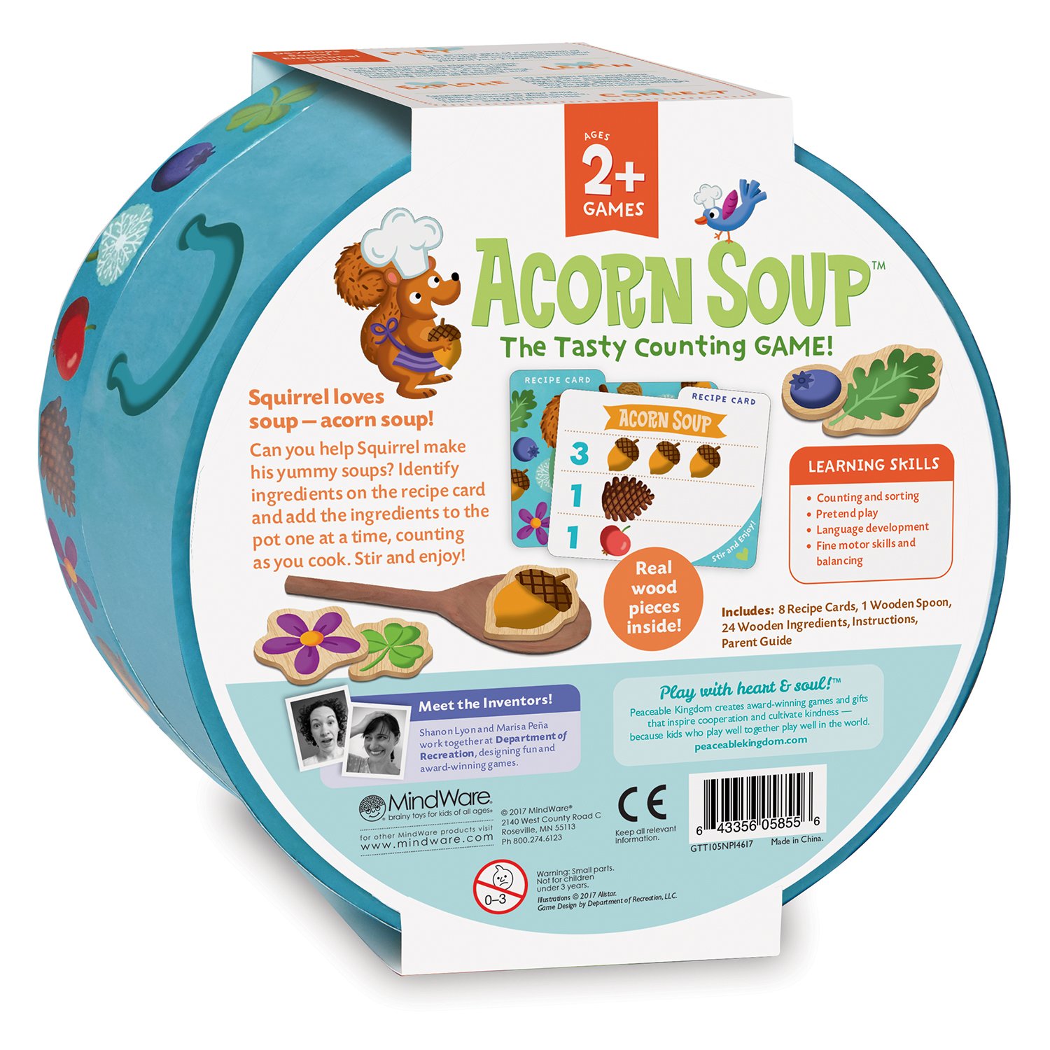 Peaceable Kingdom Acorn Soup – Game for You and Your 2 + Year Old – Fun Toddler Games Ages 2–4 That Teach Numbers and Counting Skills