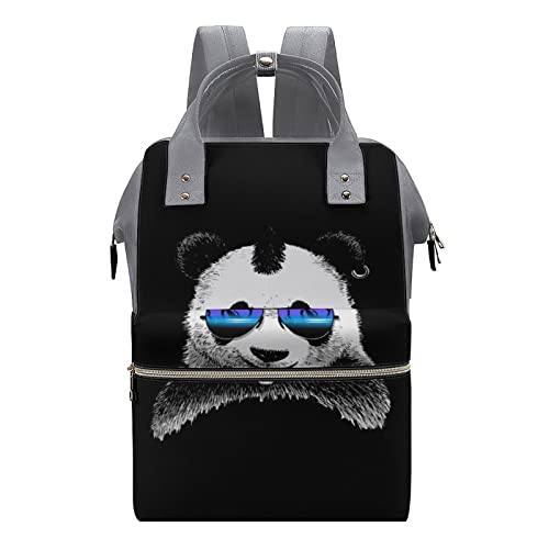 Fashion Panda Diaper Bag Backpack Large Capacity Mommy Bags Multifunction Nappy Bag Travel Back Pack Gray-Style