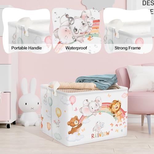 Clastyle Urban Dog Aircraft Nursery Storage Basket Clouds House Rectangle Toy Clothes Book Storage Bin, 36L
