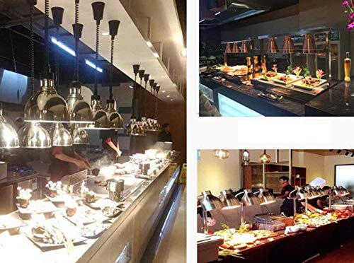 Single-Head Heating lamp Buffet Hood Pizza Insulation lamp commercially Available Food Coloring Display Light Double Head Food Barbecue lamp Documentation and Household Pizza Food Warmer Suitable for