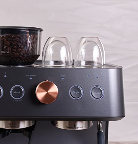 Café Bellissimo Semi Automatic Espresso Machine + Milk Frother | WiFi Connected| Built-In Bean Grinder, 15-Bar Pump & 95-Ounce Water Reservoir | Matte Black, C7CESAS3RD3
