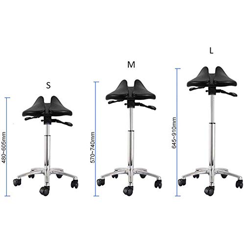 Ergonomic Split Style Saddle Stool Rolling Stool Dentist Chair Swivel Stool, Medical Dental Stool Height Adjustable for Hospital Laboratory Salon Office Home