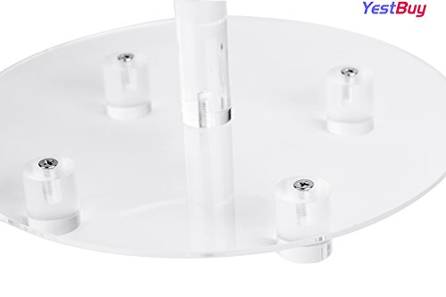 YestBuy 3 Tier Round Cupcake Stand with Base, Acrylic Cake Stand, Cupcake Tower Stand, Premium Cupcake Holder for 28 Cupcakes, Display for Pastry Wedding Birthday Party (4" Between 2 Layers)