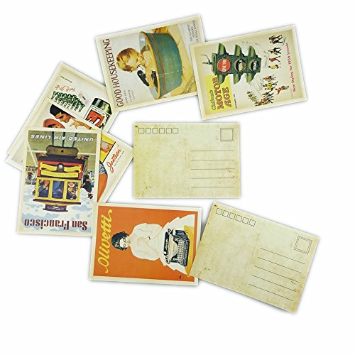 Yueton 32 Pcs 1 Set Vintage Retro Old Europe Dancing Travel Advertising Album Postcard Greeting Post Cards for Collecting