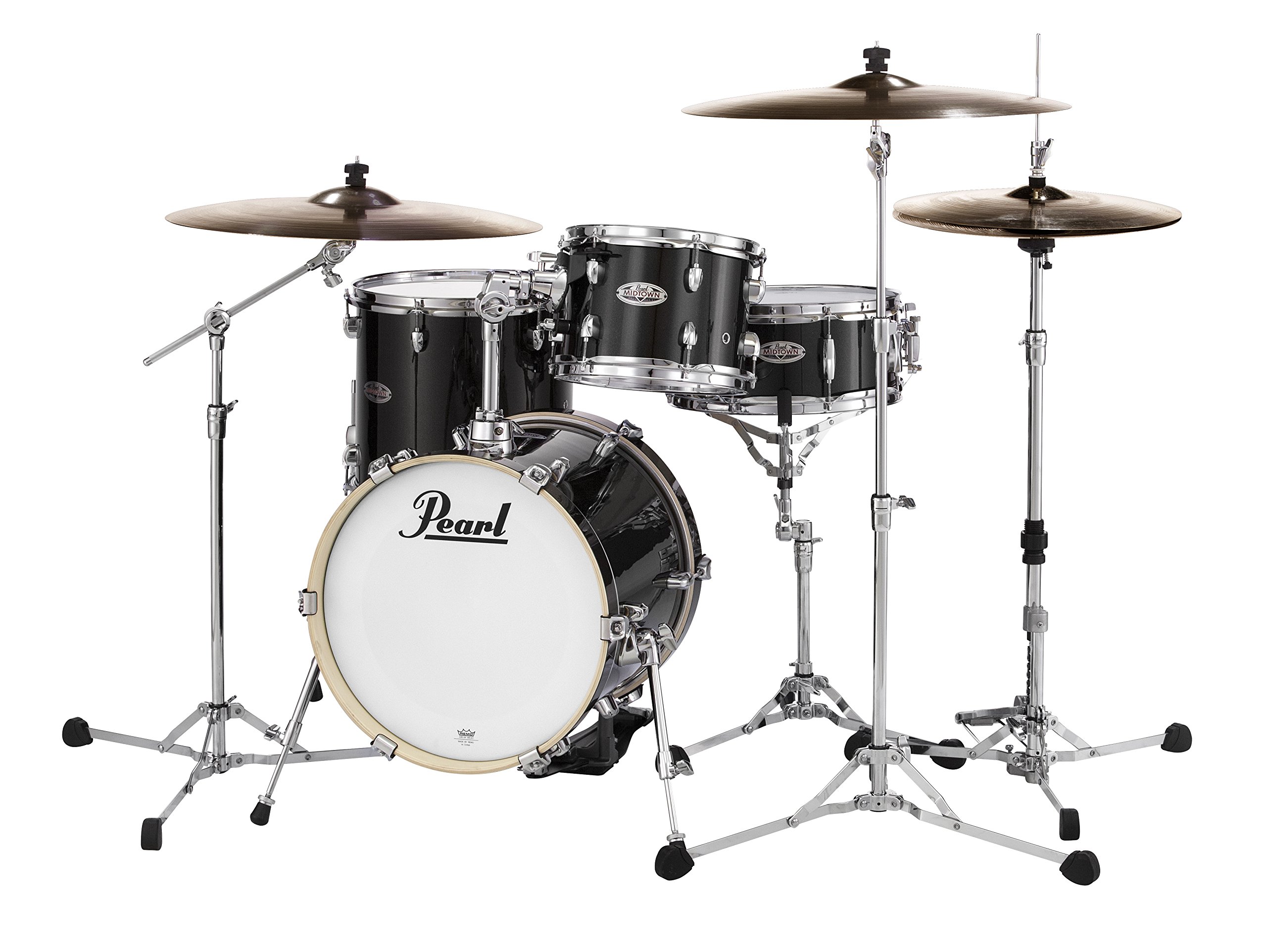 Pearl Midtown, 4 Piece Shell Pack Drum Set (Cymbals and Hardware Not Inculded), Black Gold Sparkle, (MDT764P/C701)