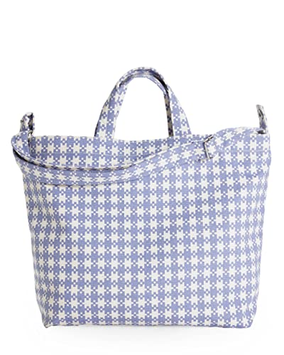 Horizontal Zip Duck Bag - Blue Pixel Gingham