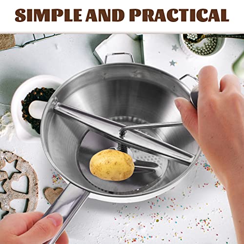 DOITOOL Food Mill Stainless Steel, Food Mill for Tomato Sauce, Applesauce, Puree, Mashed Potatoes, Jams, Food (Silver)