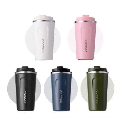 Hot Travel Mug Vacuum Insulated Coffee Mug with Leak Proof Screw Lid Coffee Cup Keep Warm or Cold for Coffee or Tea Drinks 13.5oz/400ml(Black)