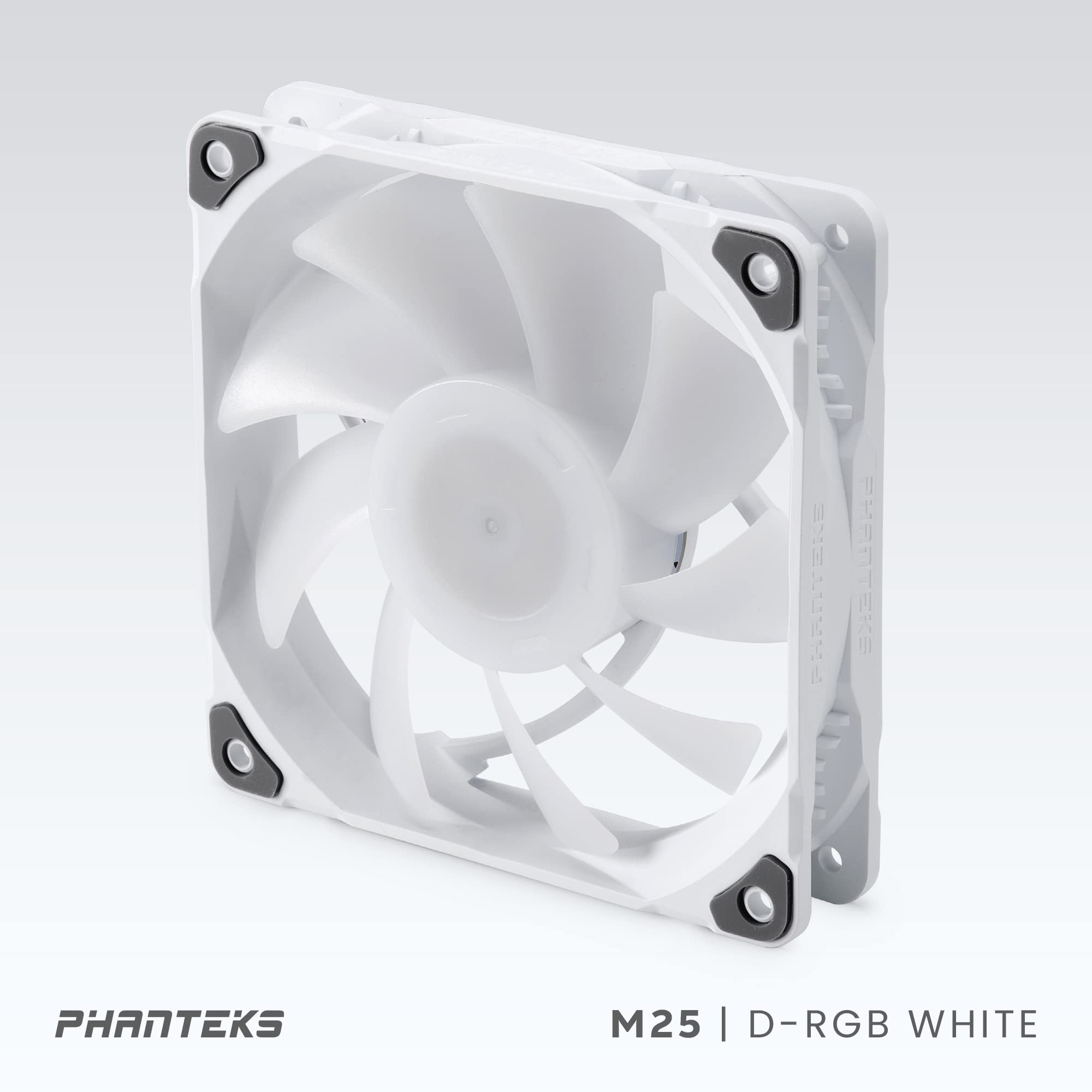Phanteks (PH-F120SK_DRGB_PWM_WT01_3P) SK120 DRGB PWM FAN 3Pack – 3X 120mm fan, high airflow nine-blade design, DRGB Lighting, rubber dampening washers - White